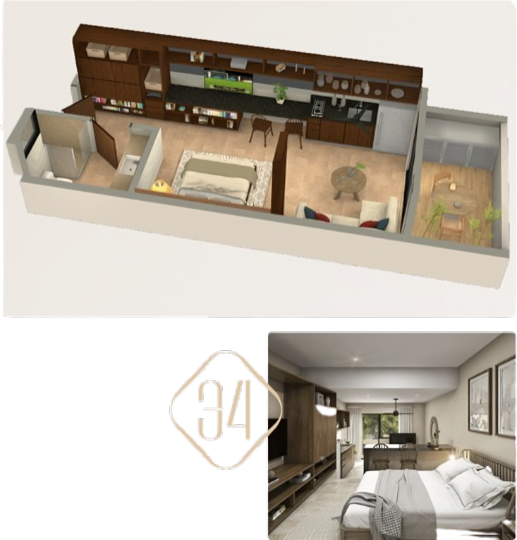 Departamentos en Venta en Playa del Carmen: Studio 34